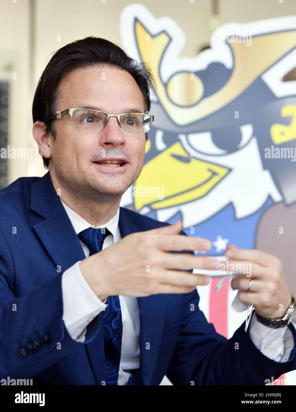 Gary Schaefer, a consul of U.S. consulate, speaks during an interview ...