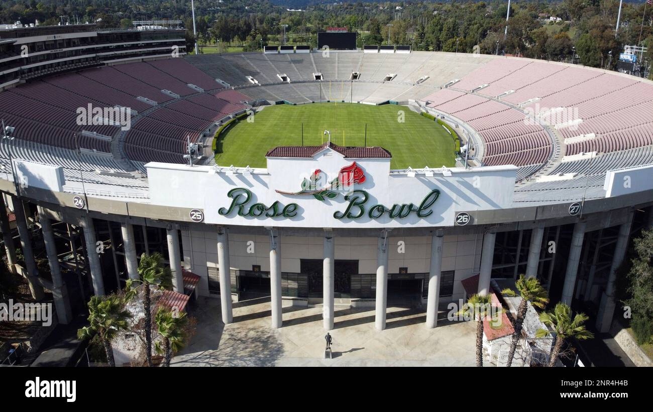 General overall aerial view of the Rose Bowl Stadium, Saturday, March ...
