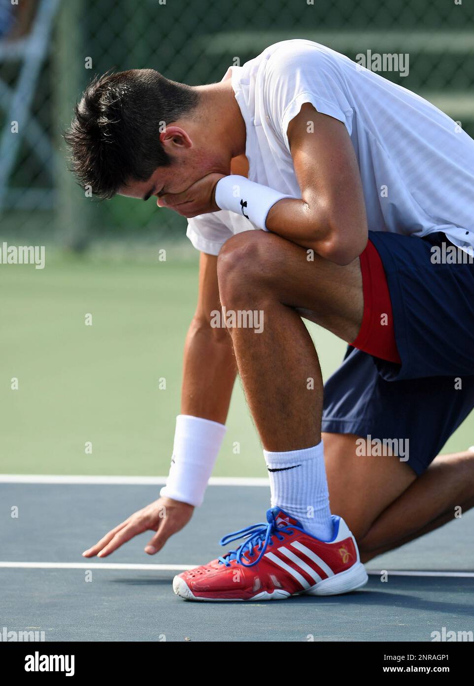 NEWPORT BEACH, CA - FEBRUARY 02: After "having a bad week" ATP tennis ...