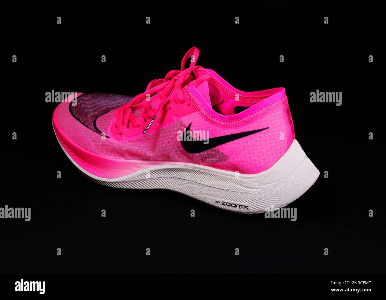 A photo shows NIKE shoes "VAPORFLY (VF)" in Tokyo on January 20, 2020 ...