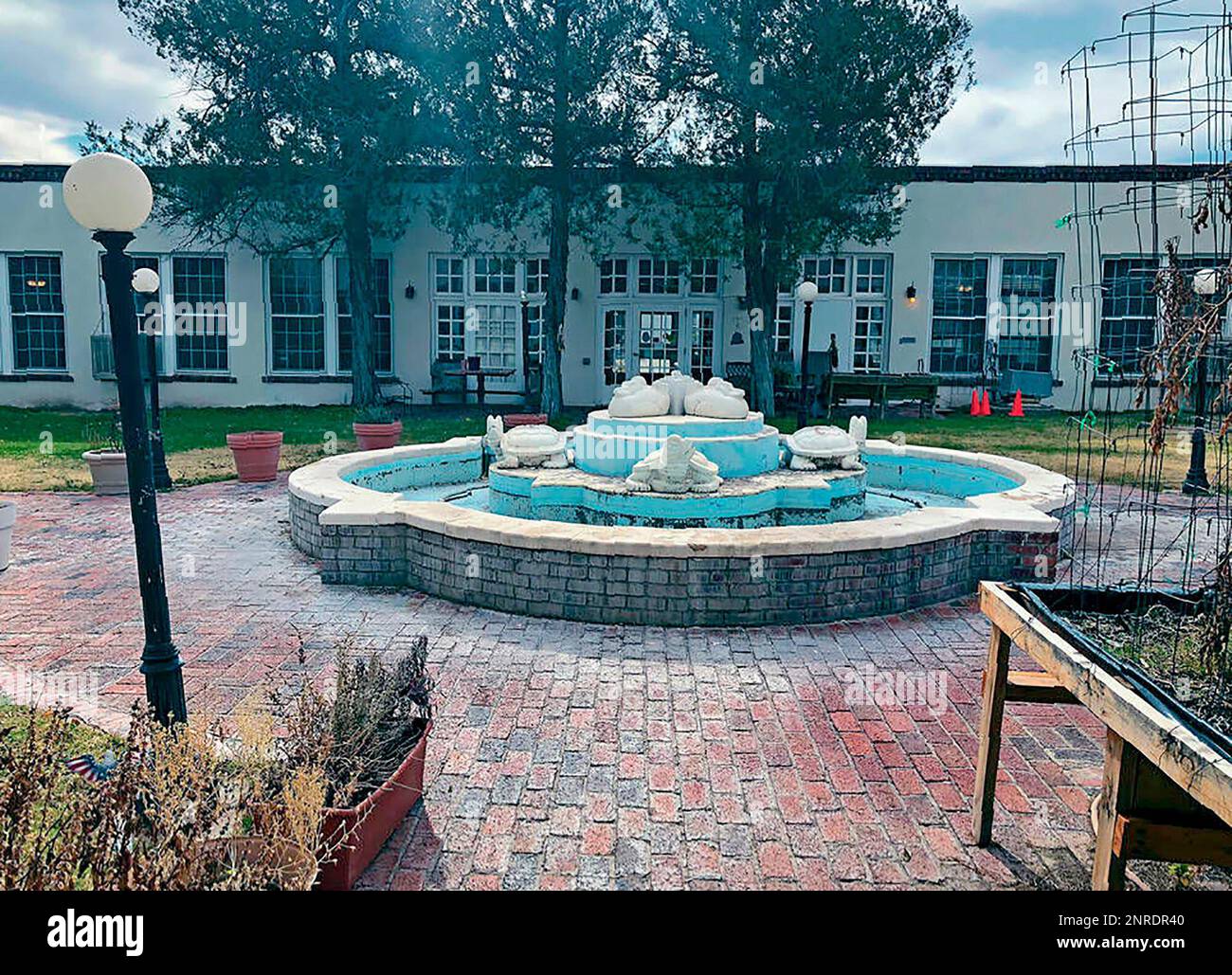 In this Jan. 4, 2020, photo, the New Deal Turtle Fountain, replete with ...