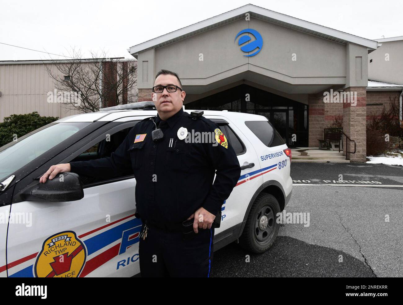 Richland Township Police officer Scott Shope is shown at the main ...
