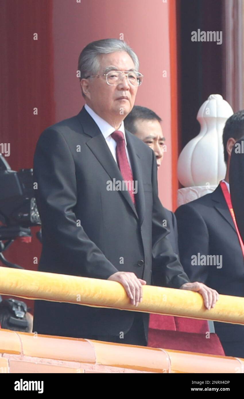China's former President Hu Jintao attends a military parade to ...
