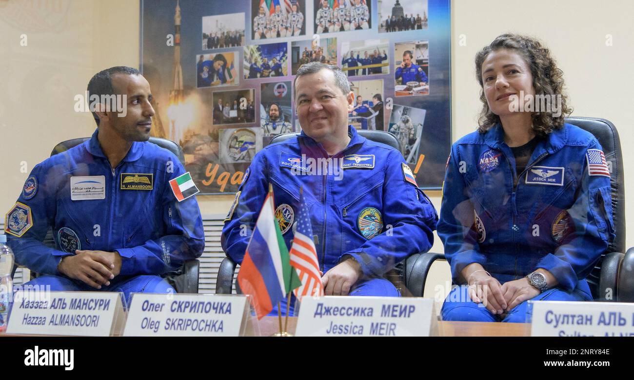 In this image provided by NASA, from left, spaceflight participant ...