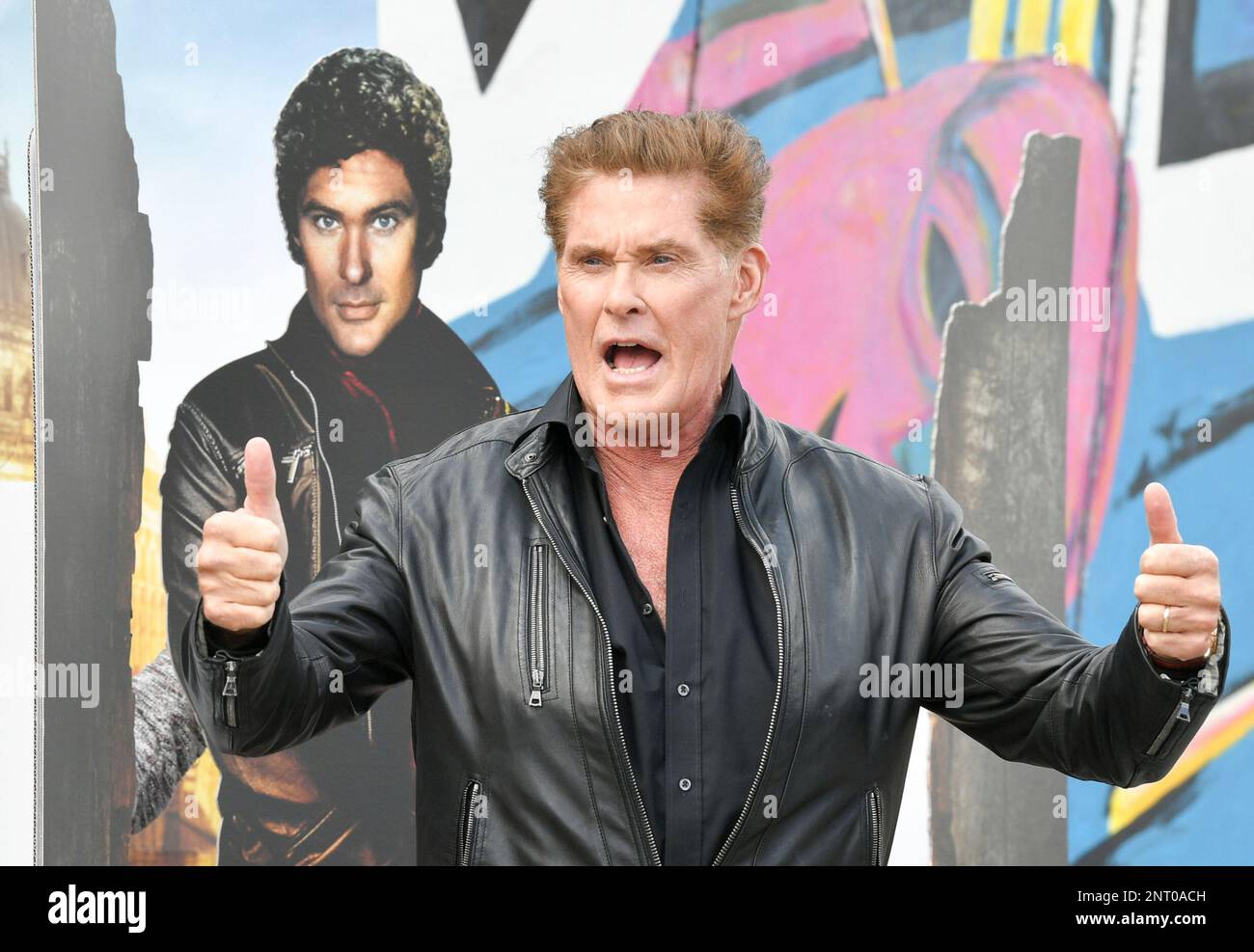 Actor and singer David Hasselhoff poses for media during a presentation ...
