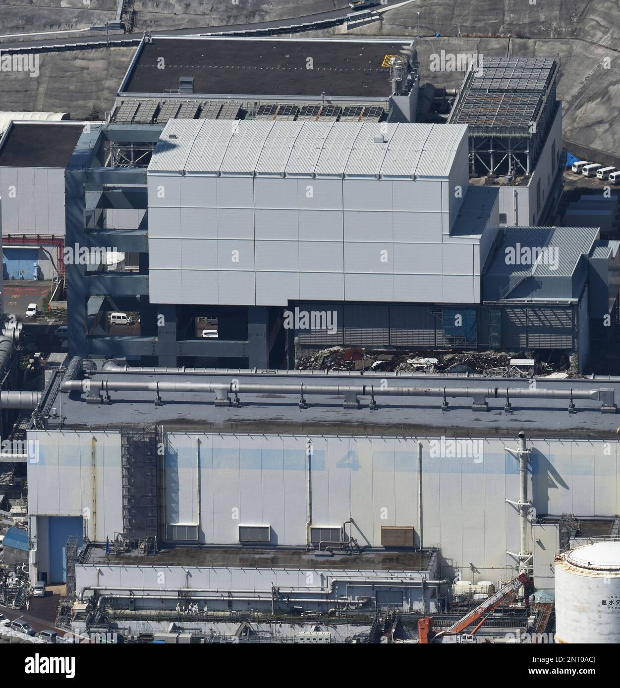 An aerial photo shows the Fukushima Daiichi Nuclear Power Plant in ...
