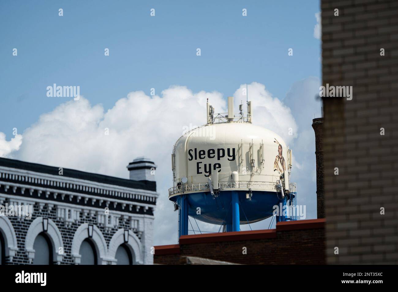 In this Wednesday, Aug. 27, 2019 photo, The Sleepy Eye, Minn., water ...