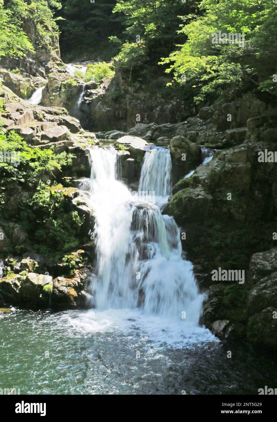 A photo shows Sandan-kyō at the Nishi-Chugoku Sanchi Quasi-National ...