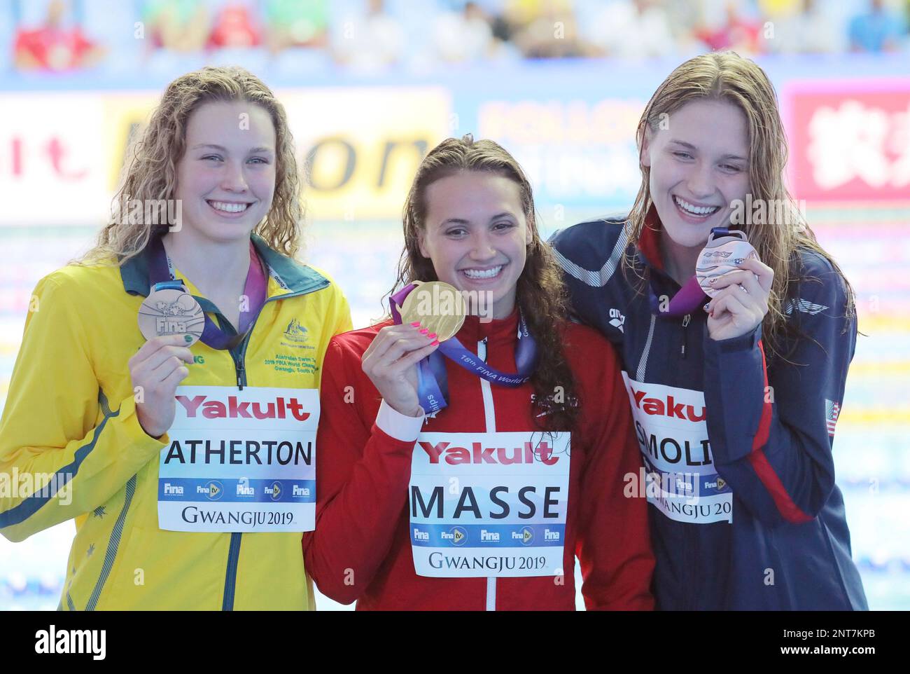 (L-R) Sarah KOHLER of Germany, second, Simona QUADARELLA of Italy ...