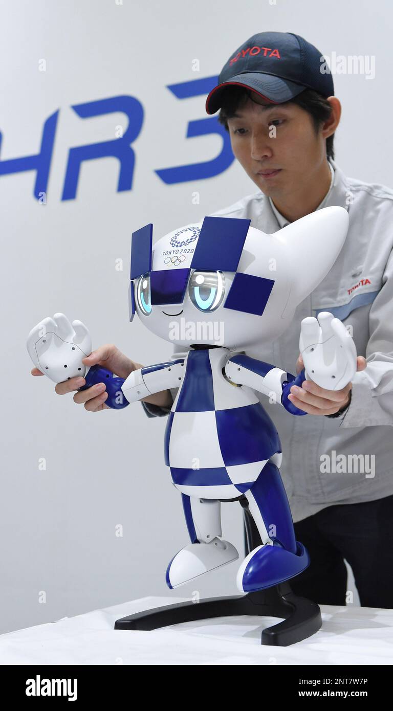 A photo shows a robot "Tokyo 2020 Mascot Robot Miraitowa" developed by ...