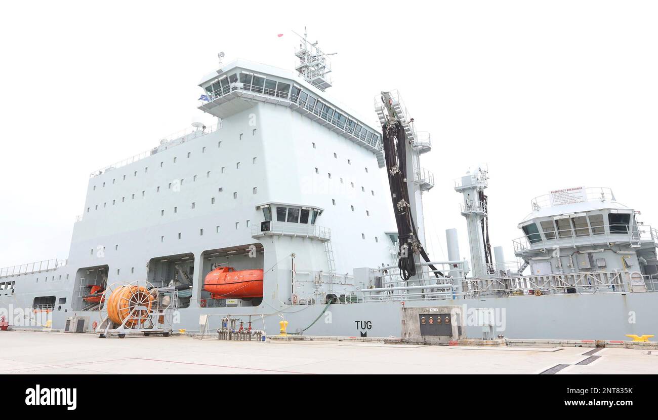 A picture taken on June 26, 2019 shows a replenishment tanker, Asterix ...