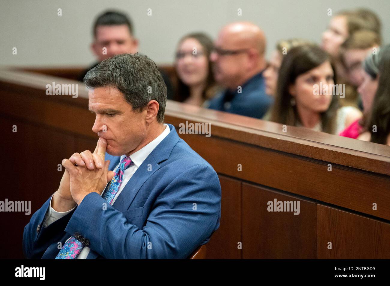 Michael Manley, attorney for Mikadyn Payne, takes a moment of pause before addressing the court ...