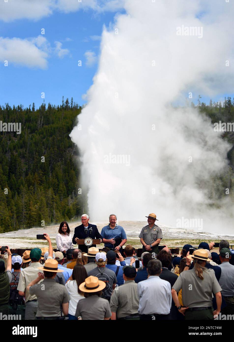 Vice President Mike Pence, his wife Karen, Interior Secretary David ...
