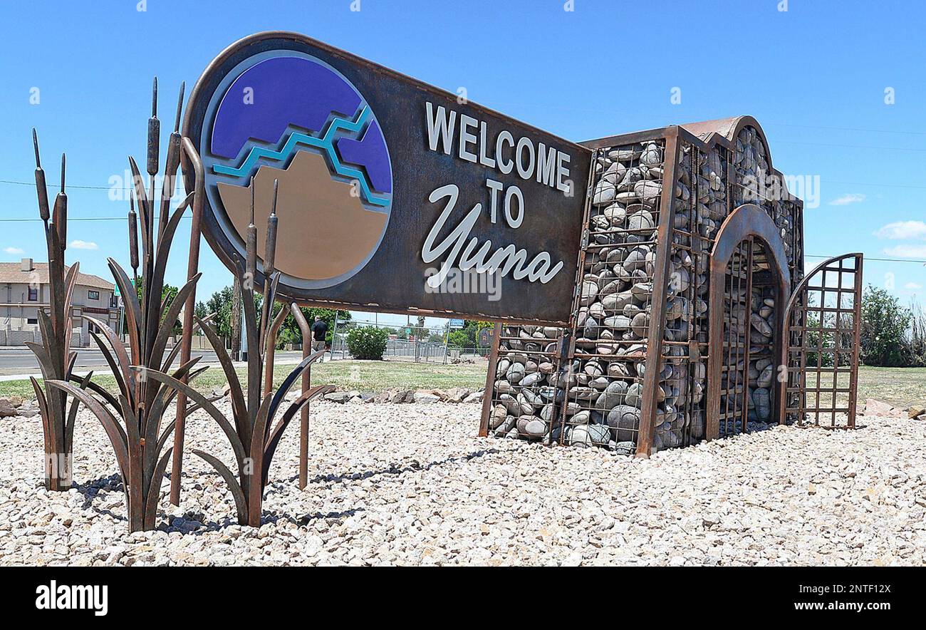 A new "Welcome to Yuma" sign, featuring a dominate Yuma Territorial ...
