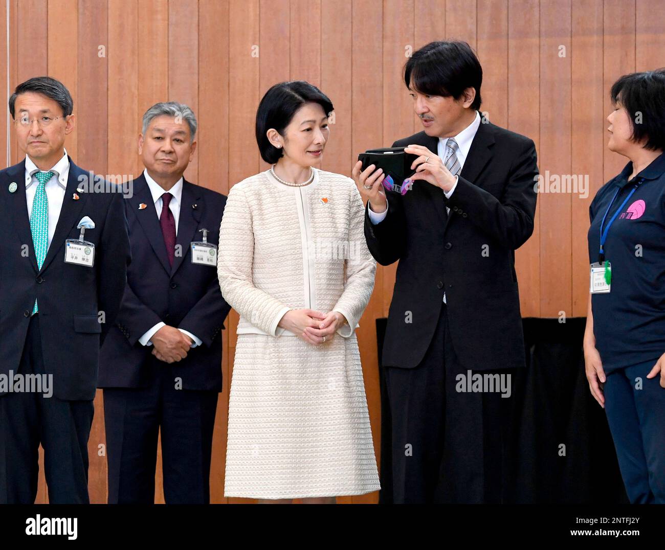 Japan's Crown Prince Akishino and his wife Princess Kiko visit a blind ...