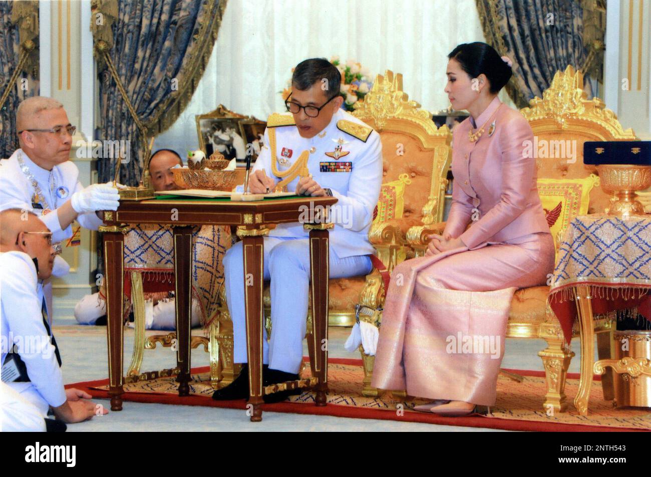 In this photo released by Bureau of the Royal Household ,Thailand's ...
