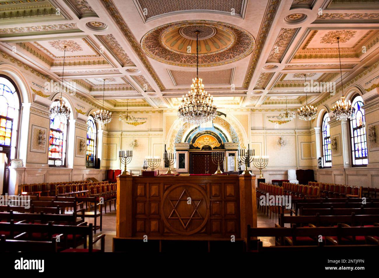 This March 27, 2019 photo shows the sanctuary at Temple Beth-El in ...