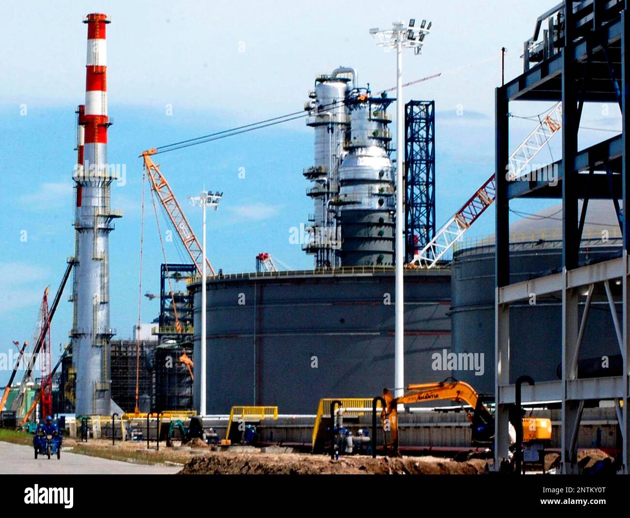 A manufacturing district is pictured in Pulau Muara Besar, an island on ...