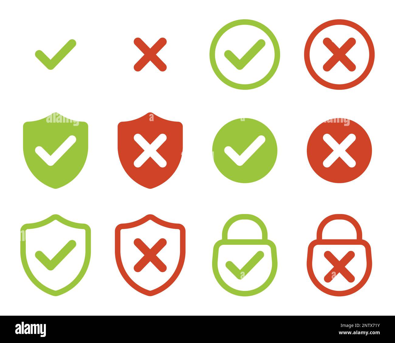 Grüne symbole durchgestrichen Stock-Vektorgrafiken kaufen - Alamy