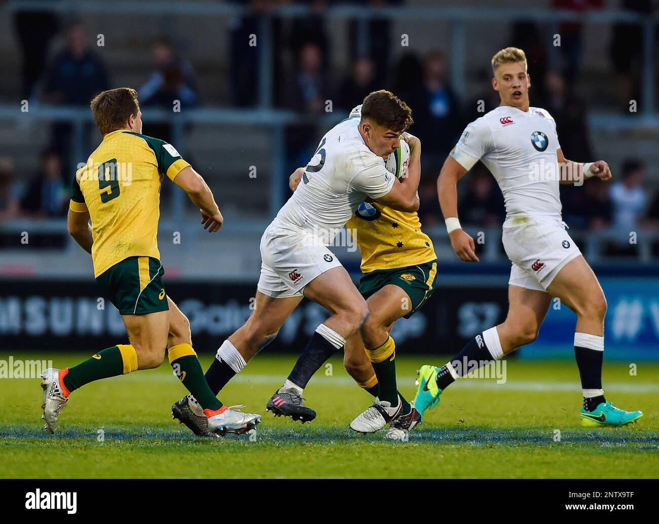 England centre Johnny Williams runs at the Australia defence during the ...