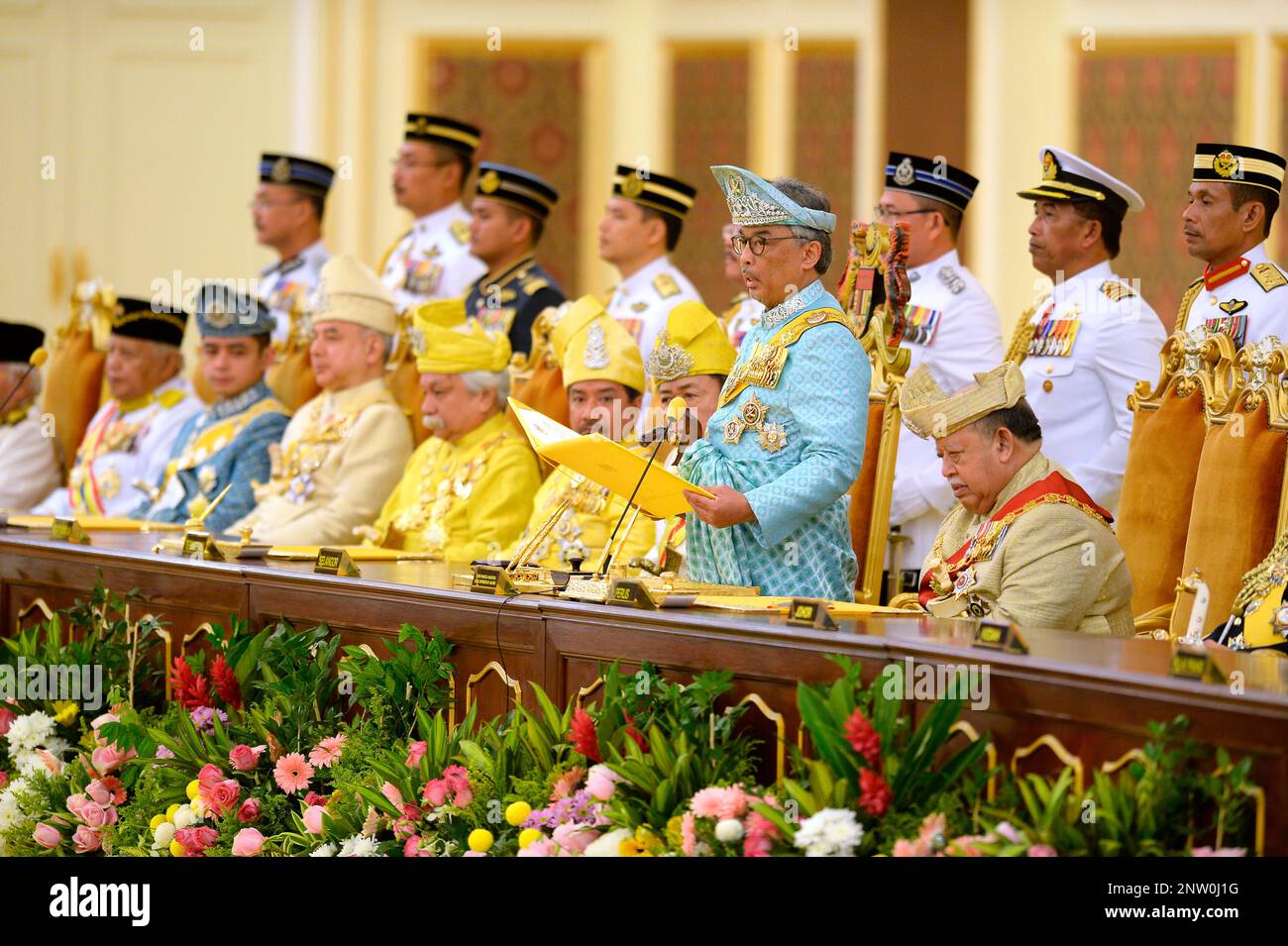Malaysia's Sultan Abdullah Sultan Ahmad Shah, second from right, takes ...