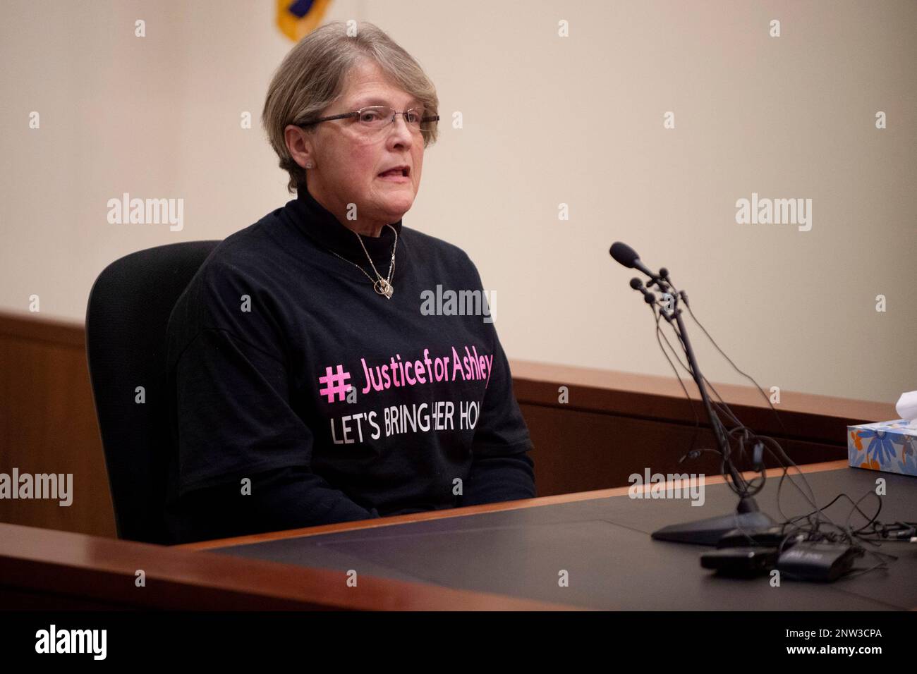 Kristine Young, the mother of Ashley Young, testifies during the ...