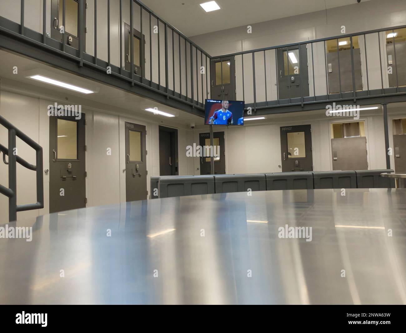 This Oct. 15, 2018 photo shows a cell block in the Clay County ...