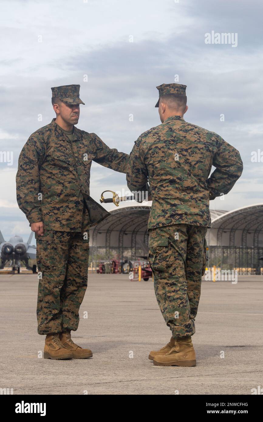USA Marinekorps Sgt. Maj. Marc Pegram, eingehender Sergeant Major ...