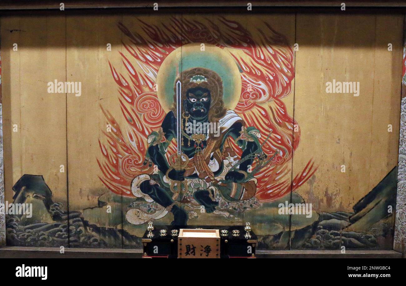 Mural painting of Godai Myoo, Five Great Wisdom Kings, which was drawn ...