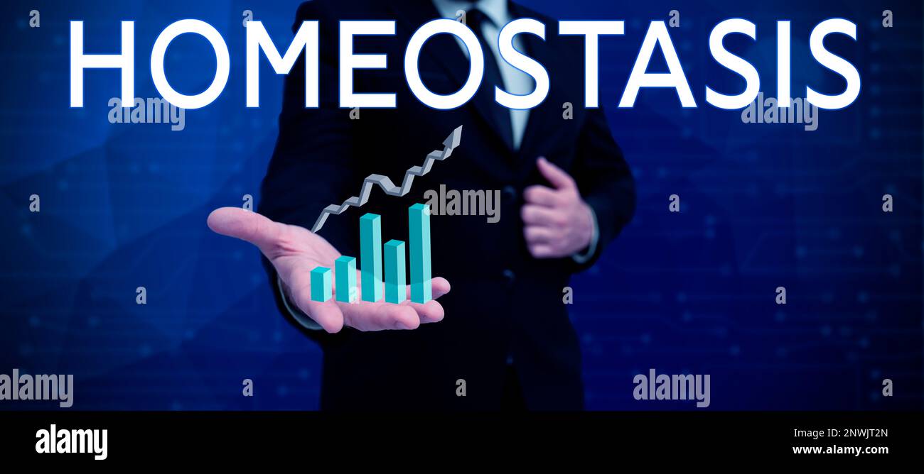 Inspiration zeigt Zeichen Homöostase, Geschäftskonzept die Tendenz zu ...