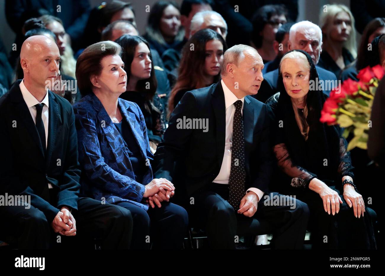 Russian President Vladimir Putin, second right, attends the funeral of ...