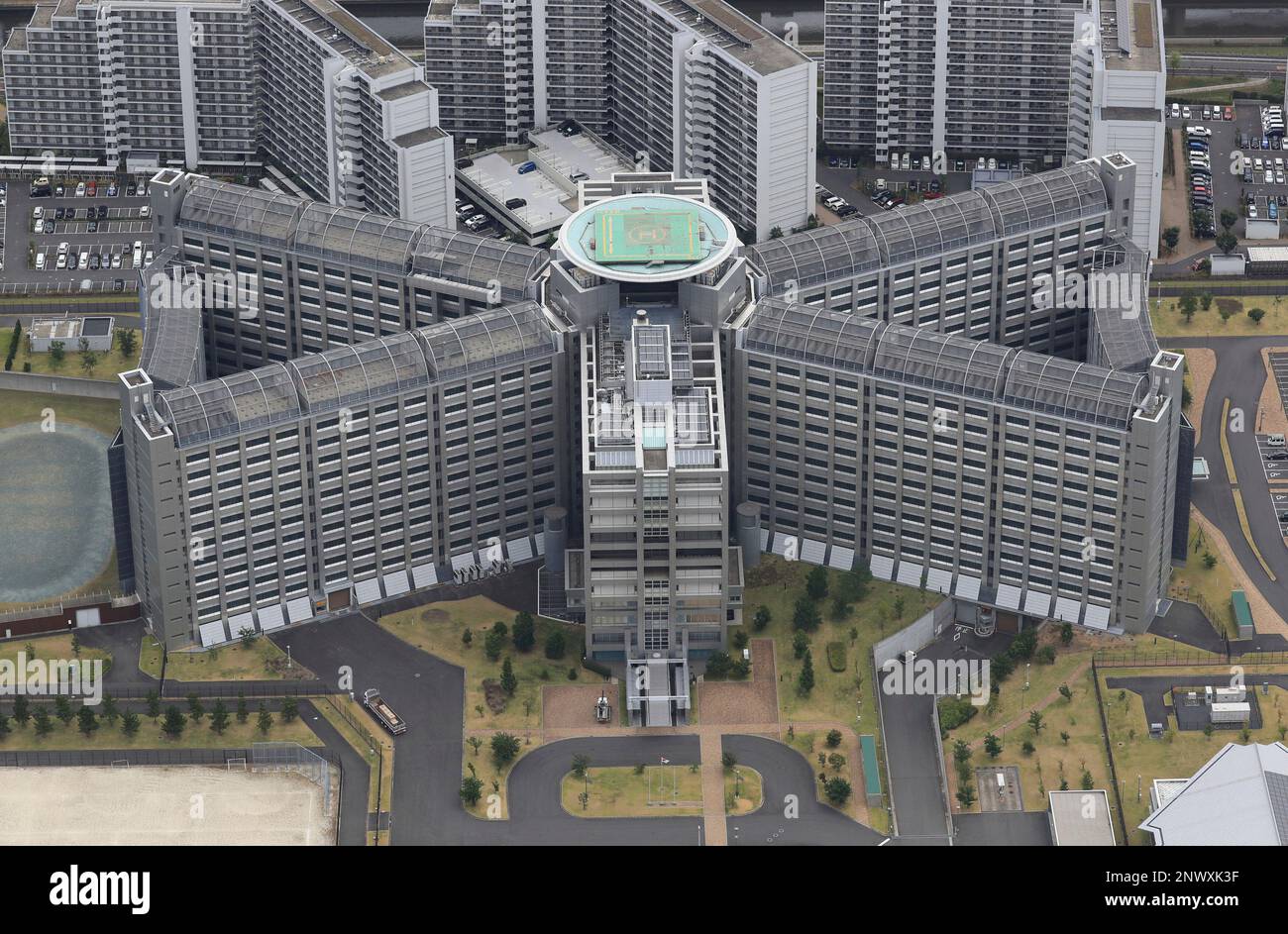 An aerial photo shows Tokyo Detention House in Katsushika Ward, Tokyo ...