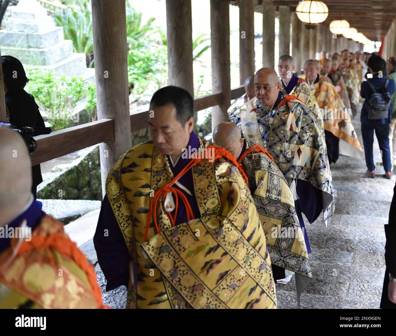 The monks form 33 temples leave after participating the Buddhist ...