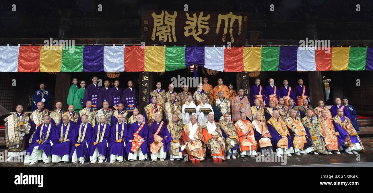 The monks form 33 temples pose for photo after participating the ...
