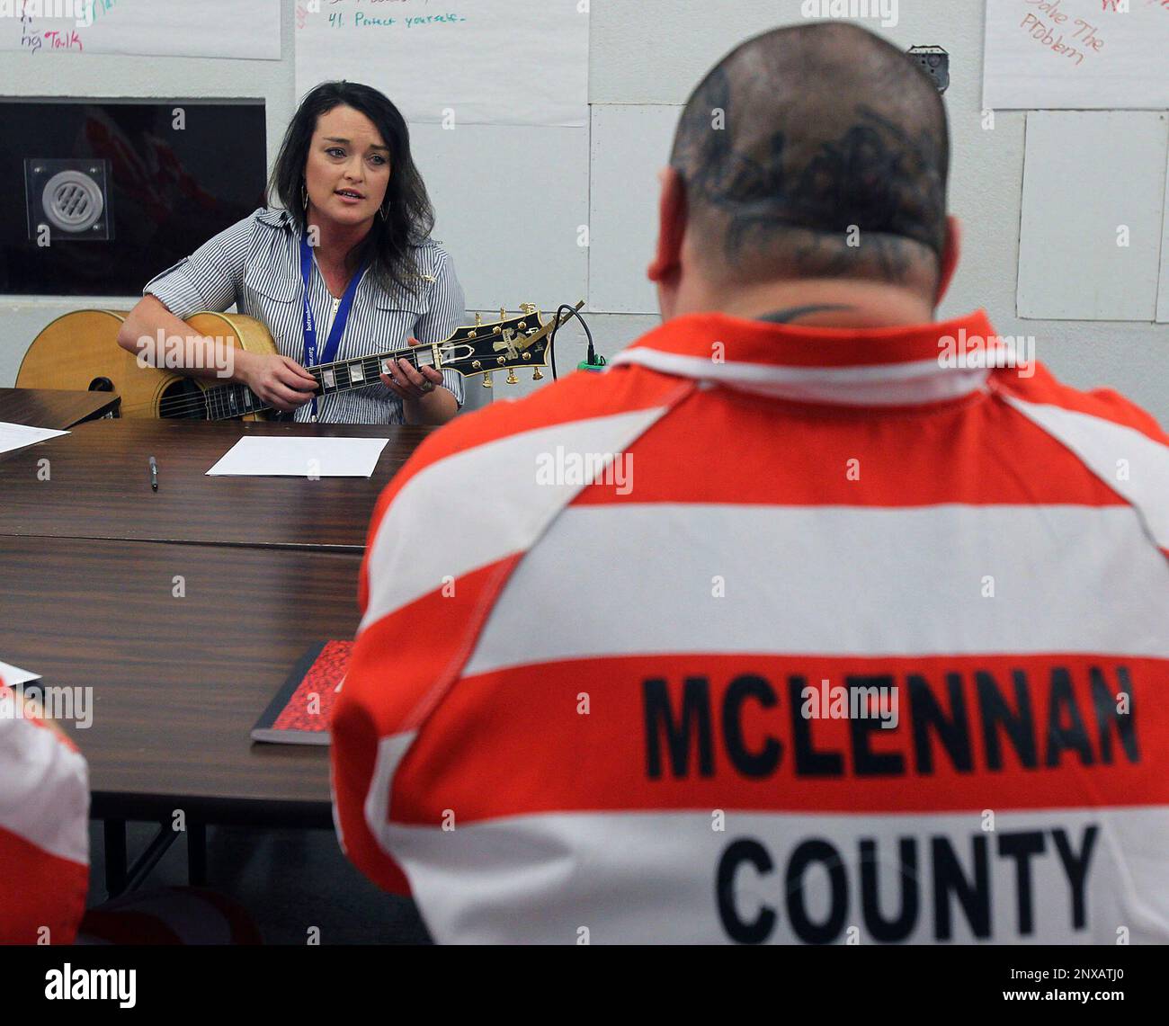 In this March 21, 2018, photo local musician Kayla Ray works with ...