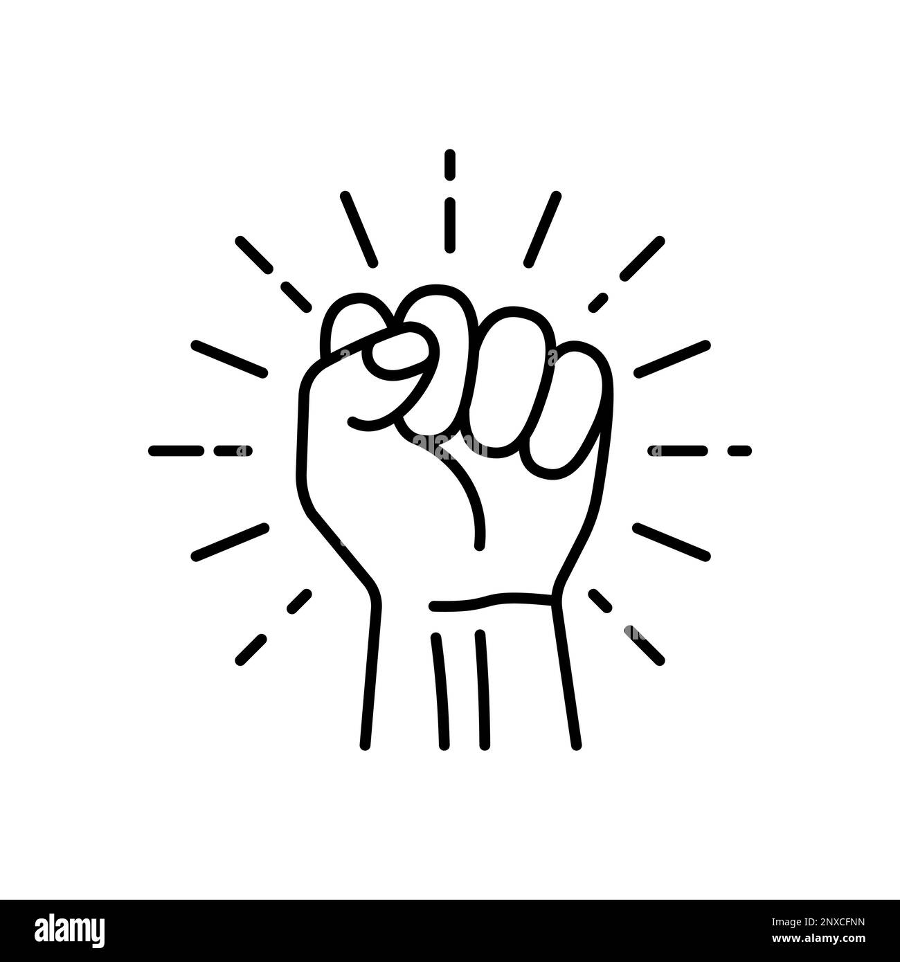 Faustsymbol. Protestkonzept. Symbol für mehr Selbstbestimmung. Symbol ...