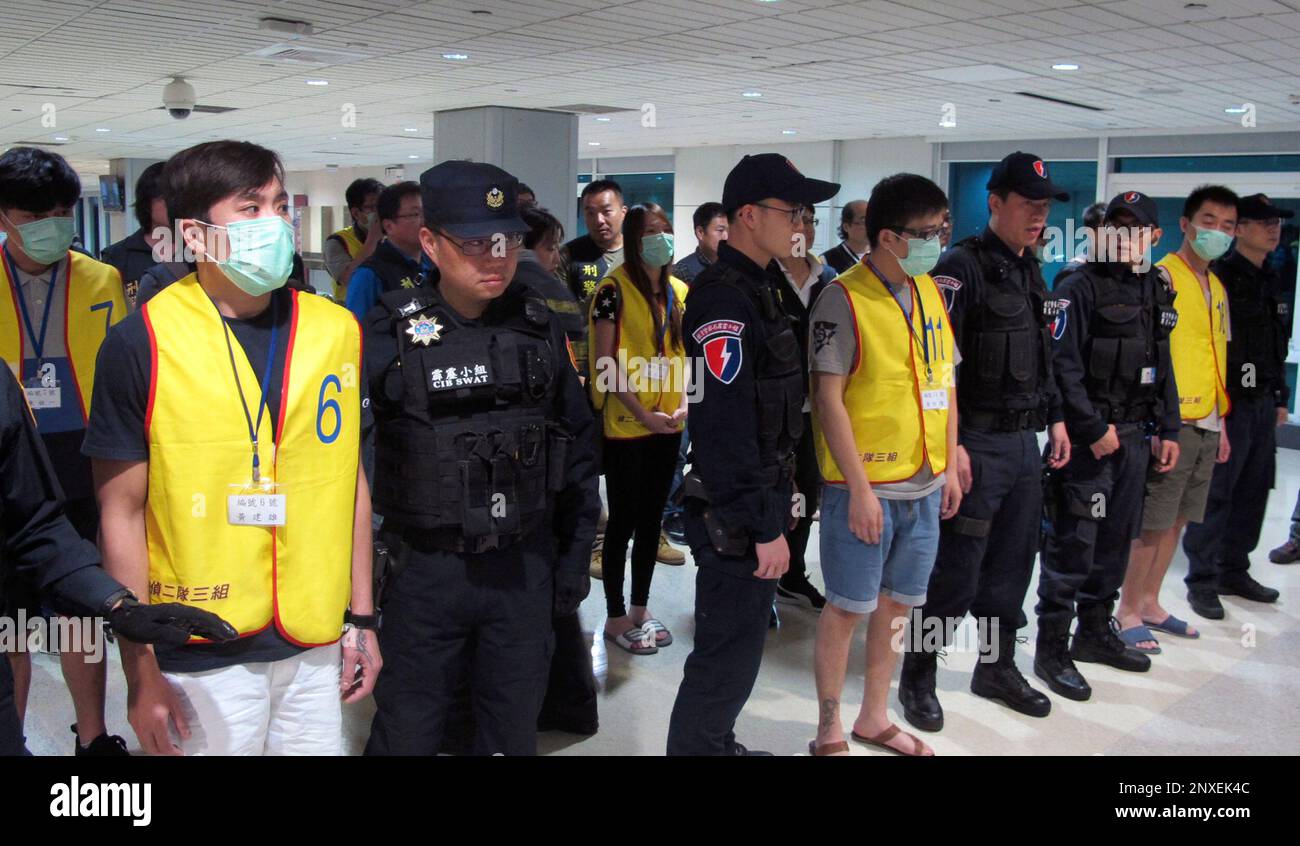 In this March 29, 2017, photo provided by Taiwan Criminal Investigation ...