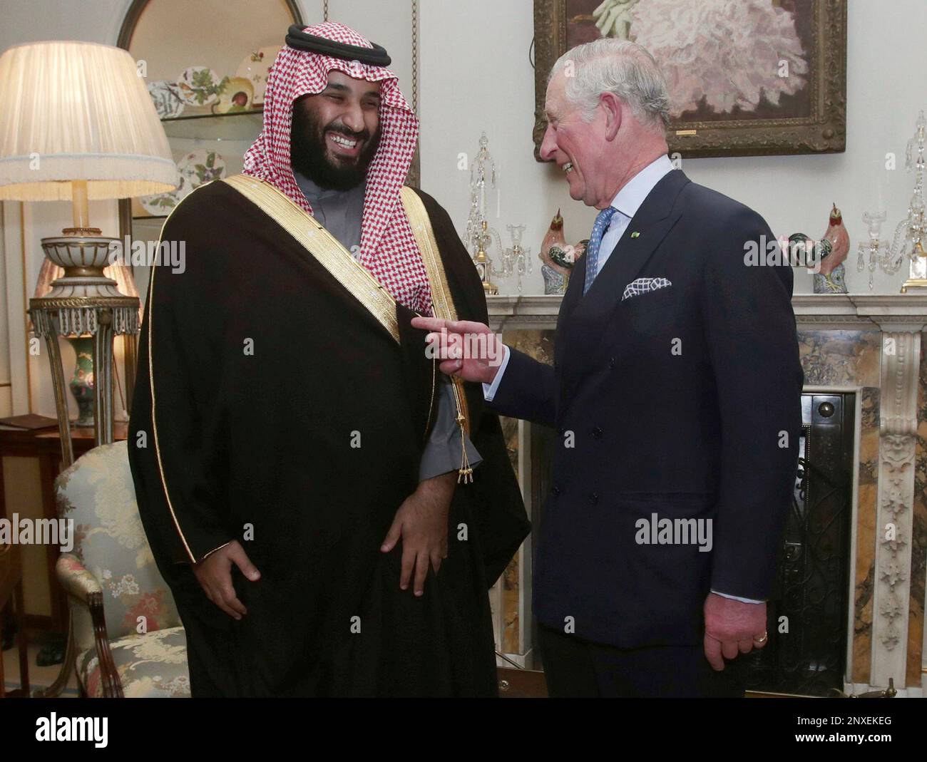 Britain's Prince Charles, right, stands with Crown Prince of Saudi ...