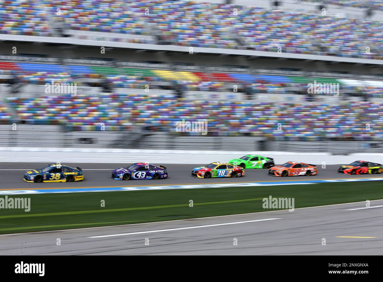 David Ragan (38), Darrell Wallace Jr. (43), Kyle Busch (18), Danica ...