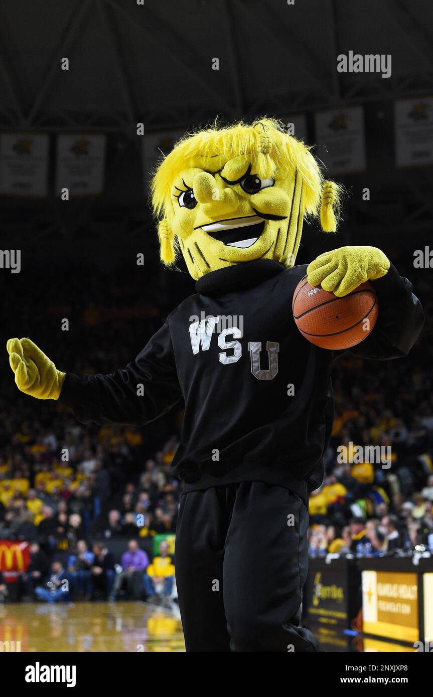 February 10, 2018: Wichita State Shockers mascot WuShock entertains the ...