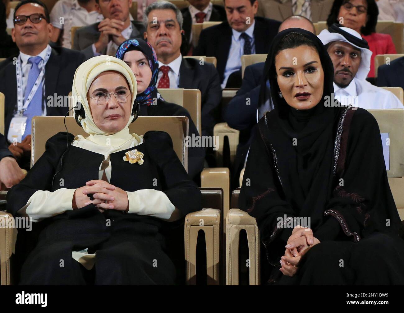 CORRECTS RELATIONSHIP - Emine Erdogan, left, Turkey's President Recep ...