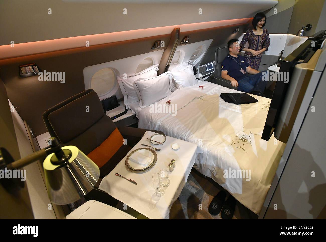 The ultra-first class suite ofSingapore Airlines (SIA) A380s. The full ...