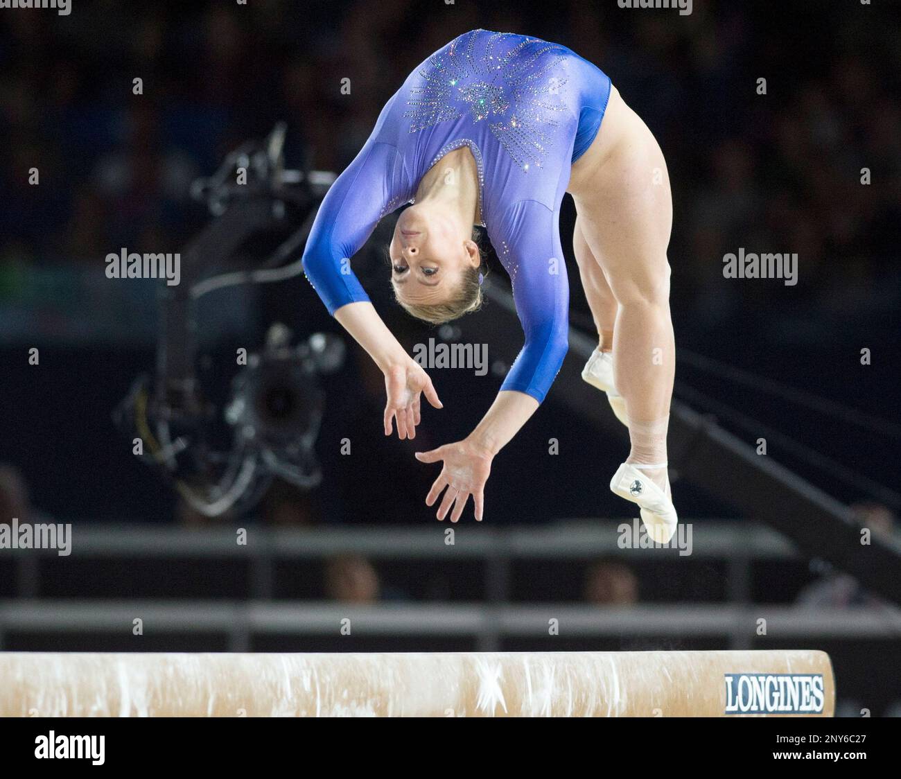 Canada's Elsabeth Black performs during the balance beam final at the ...