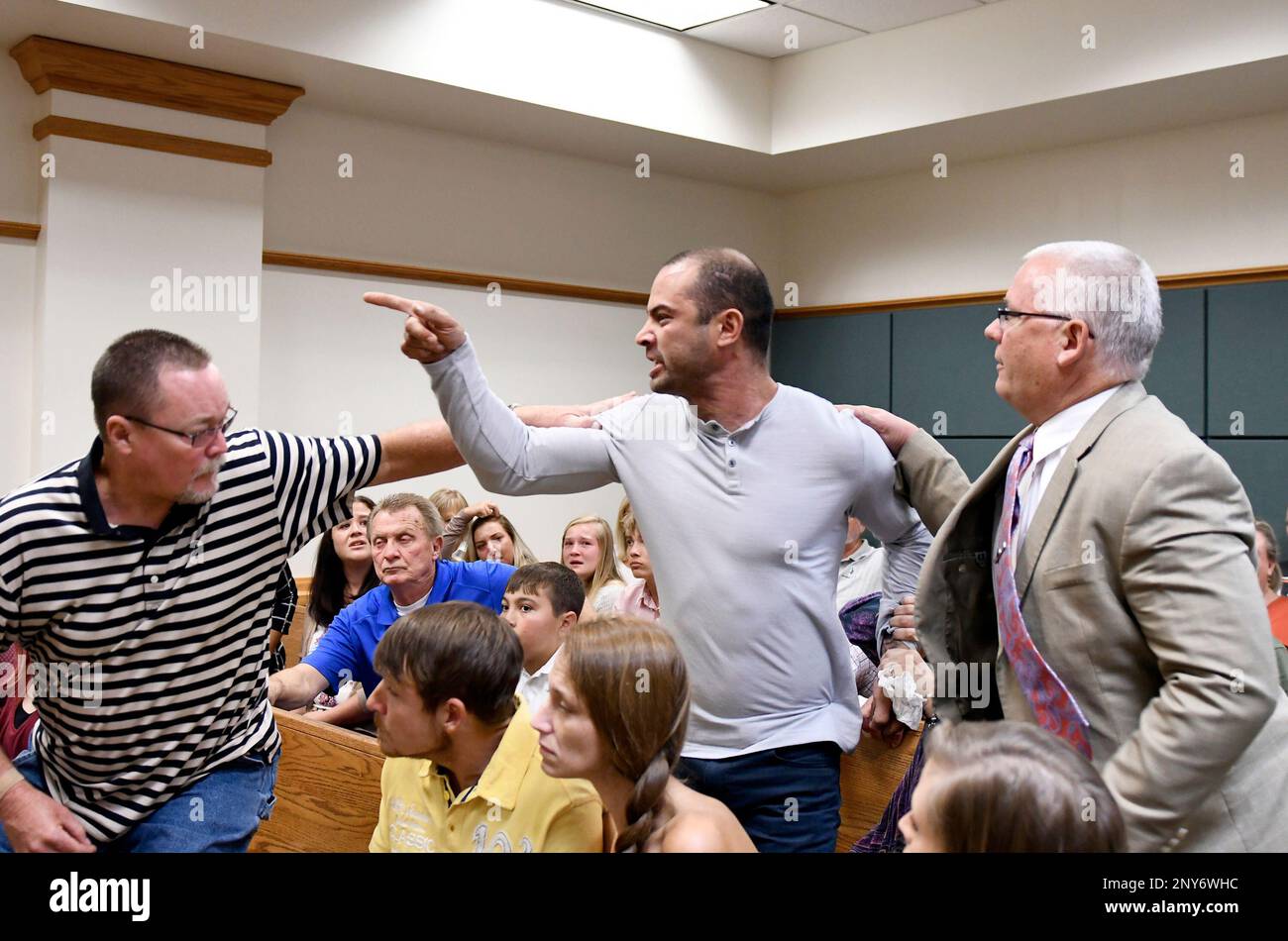 Lee Radford,father of murder victim Caleb Radford, makes a scene in ...