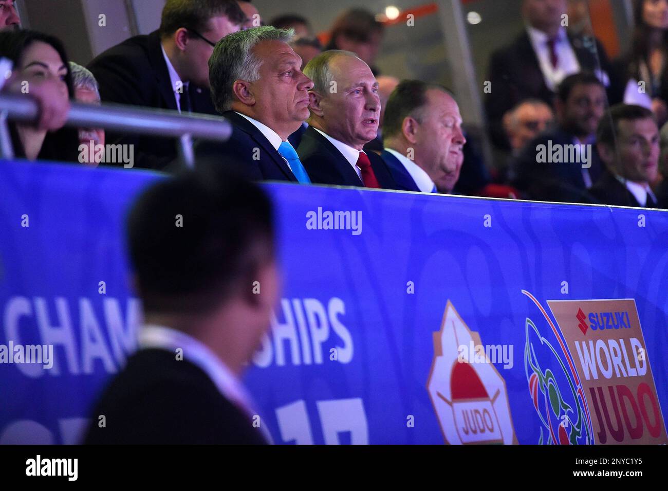From left, Hungarian Prime Minister Viktor Orban, Russian President and ...
