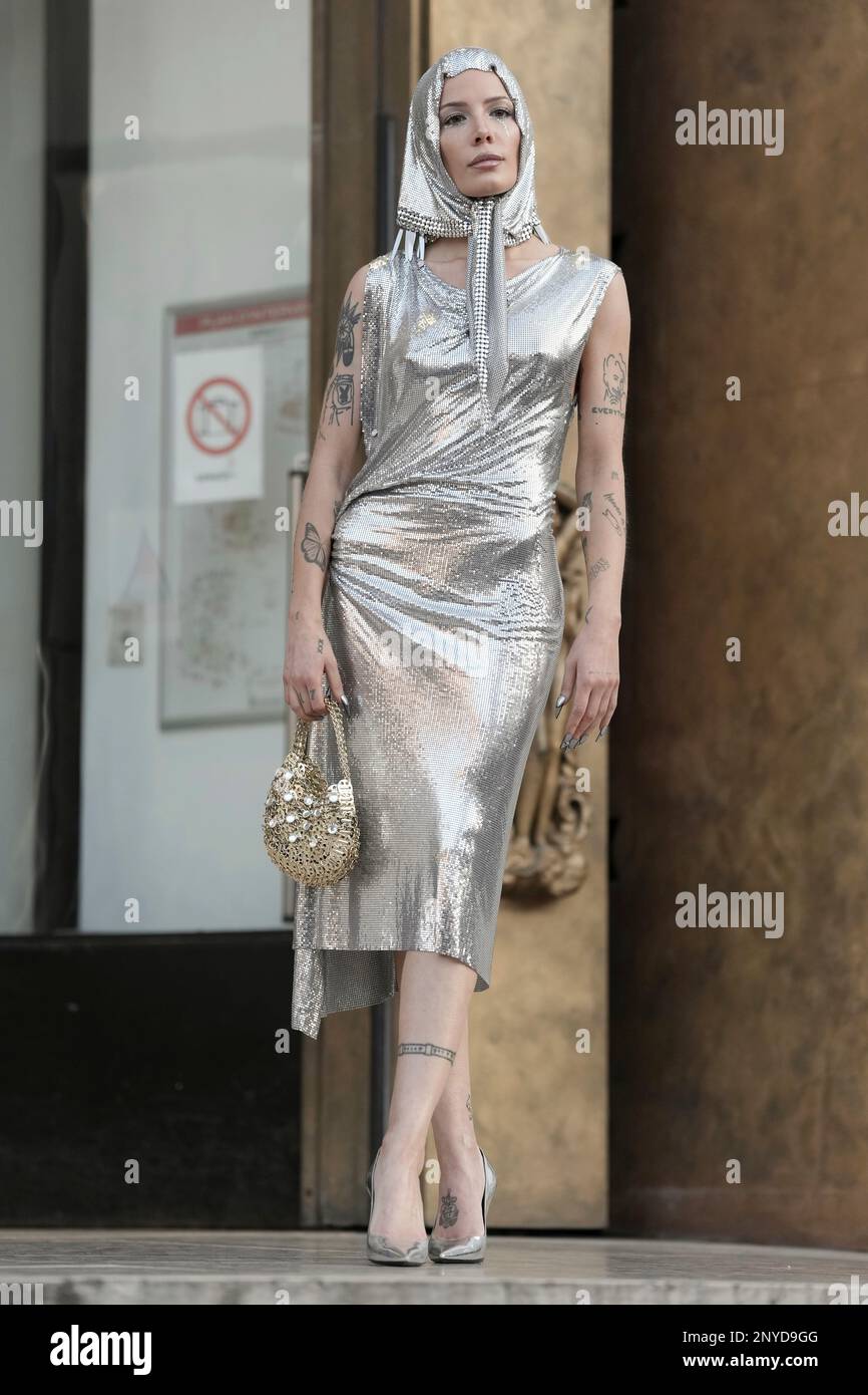 Halsey poses for photographers upon arrival at the Paco Rabanne Fall ...