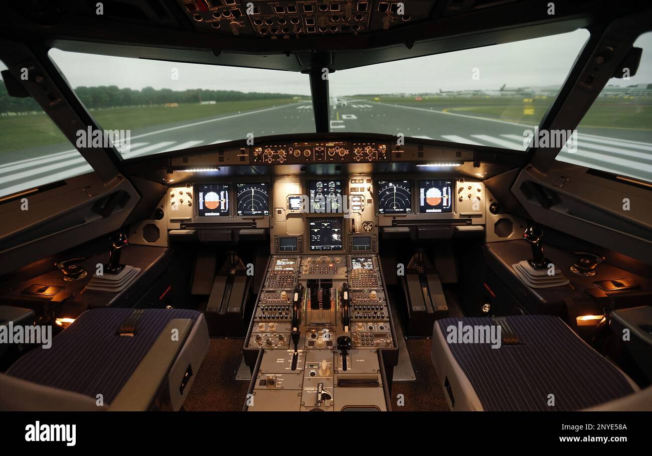 A full-flight simulator at the Airbus Training Centre. In April last ...