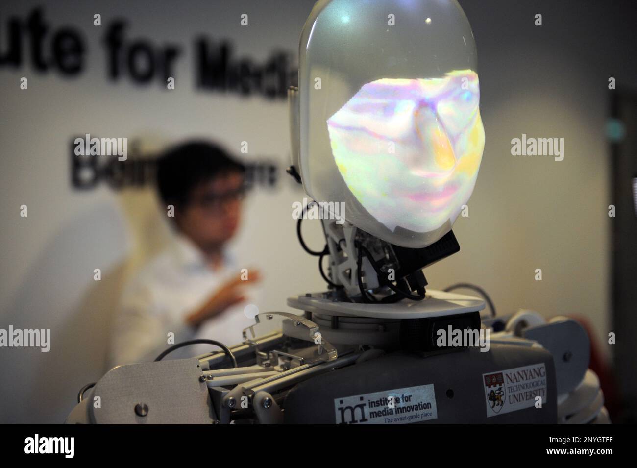 Edgar, a telepresence robot, is one of the two robots showcased at the ...