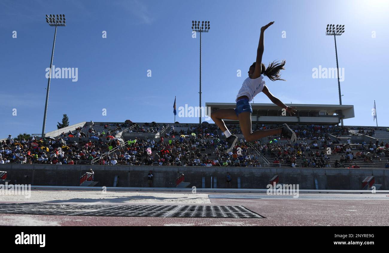 Jonon Young of Carson jumps 19-9 in the girls long jump qualifying for ...