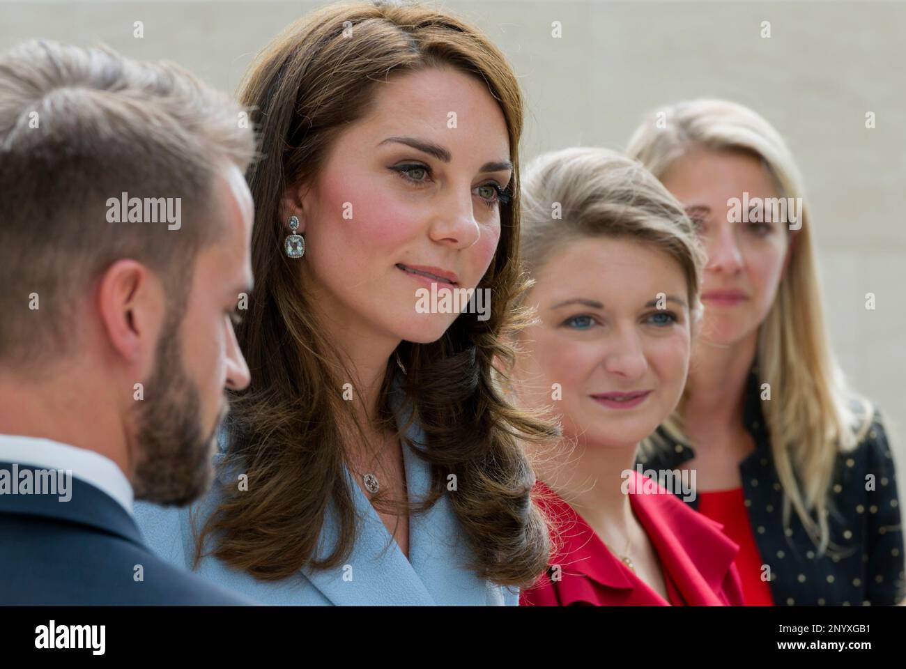 Britain's Kate, the Duchess of Cambridge, second left, and Belgian ...